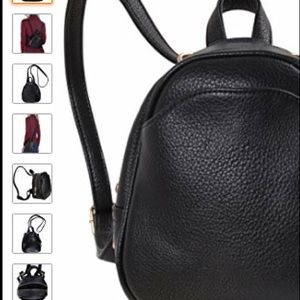 Bags | Small Black Leather Backpack | Poshmark